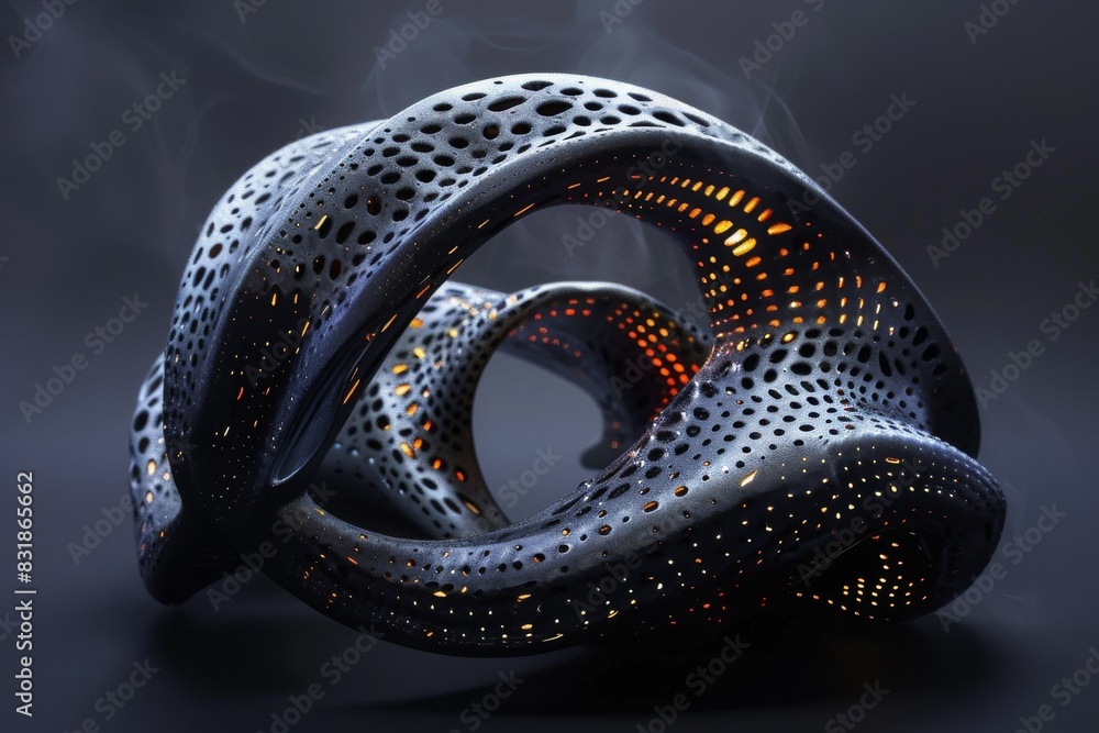 Design a digital interpretation of a synthetic life form with intricate ...