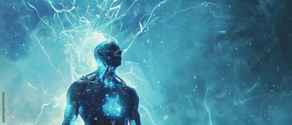 Capture the essence of psionic abilities through a futuristic, digital ...