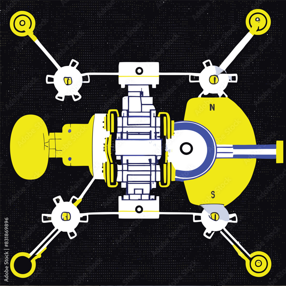 technical diagram of a three stroke engine vector illustration accurate ...