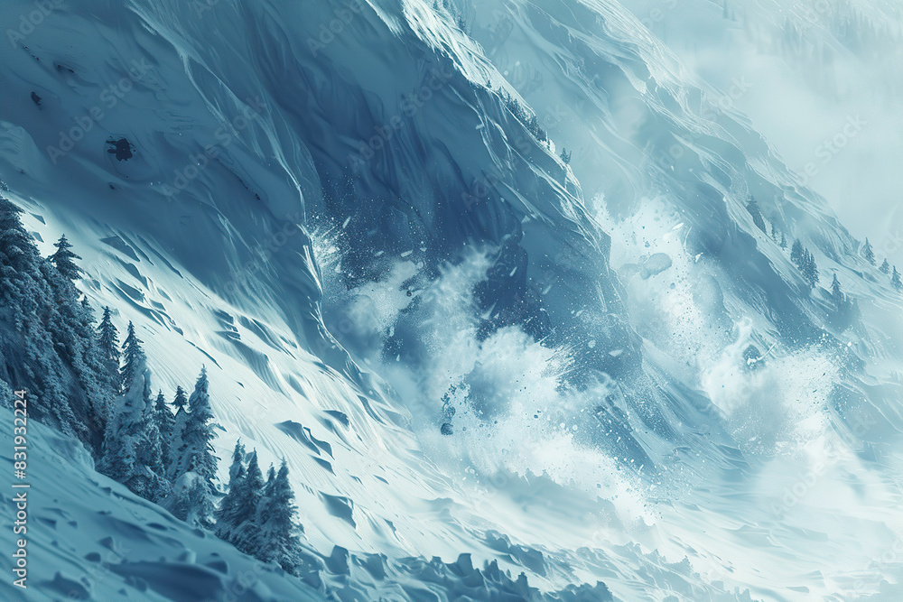 Generative ai on theme of descent of an huge avalanche from the ...