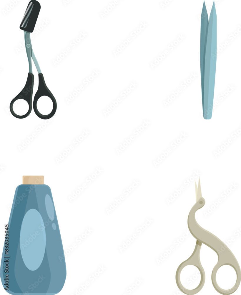 Professional barber tools vector set for detailed hair grooming and ...