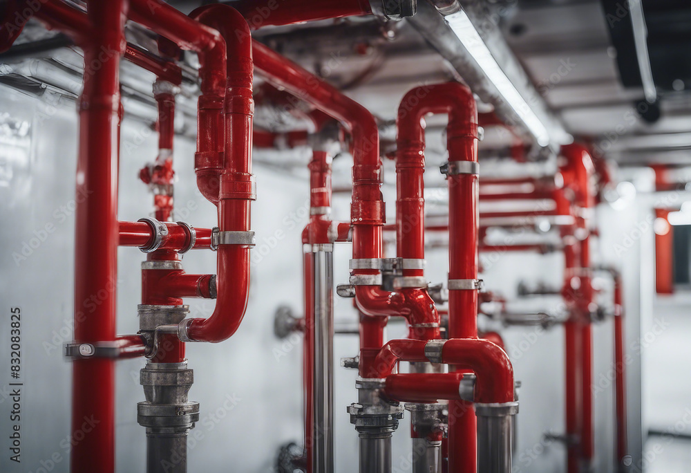Main supply water piping in the fire extinguishing system Fire ...