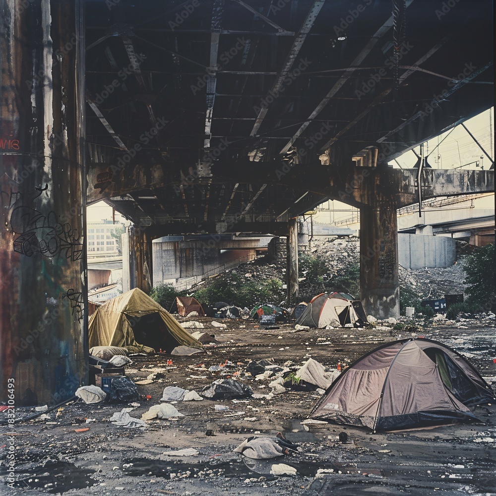 This poignant image captures the reality of homelessness in urban areas ...