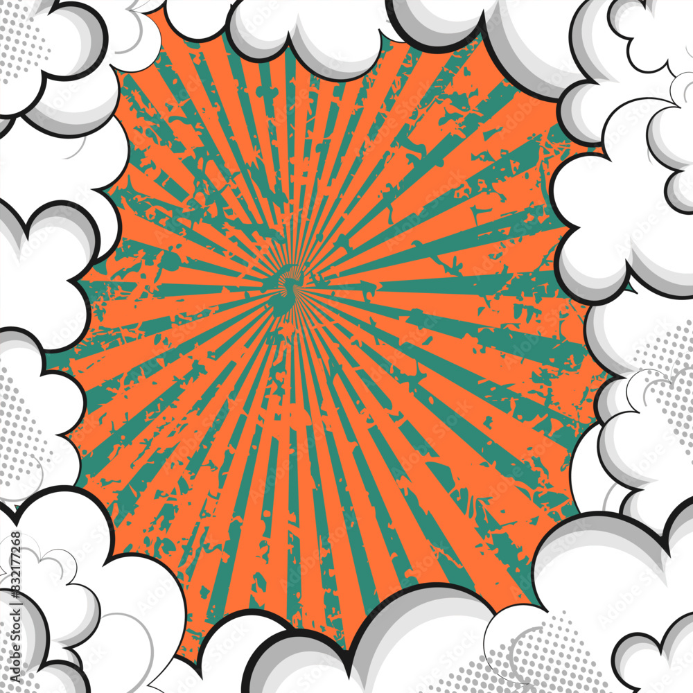 Vintage background in comic style. Pin-up base with elements of aging ...