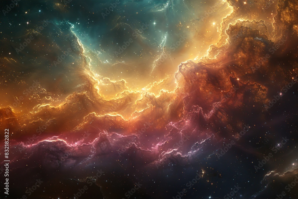 Beautiful and magical view of space. Mysterious nebulae. Concept for astronomy, educational ...