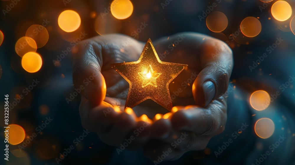 Employee Recognition A 3D star medal being awarded to a figure ...