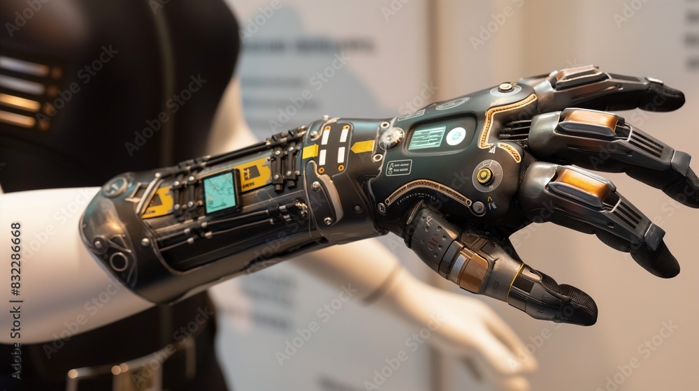 A wearable tech gauntlet for divers, featuring navigation tools, depth ...