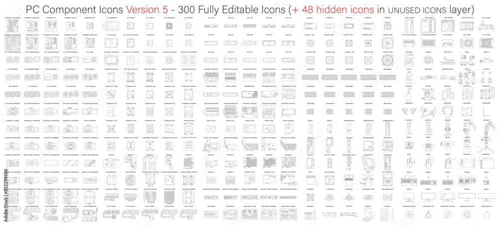 VERSION 5 PC Component Icons, PC Hardware Icons & PC Peripherals icons ...