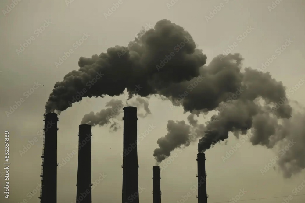 Factory fumes dangerous carbon emissions pollution environmental risk ...