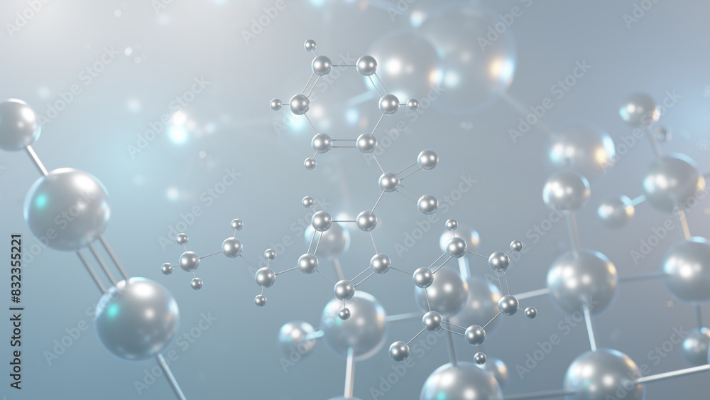 vonoprazan molecular structure, 3d model molecule, voquezna, structural ...