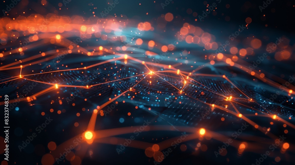 A futuristic concept image of quantum metrology, with glowing lines and ...