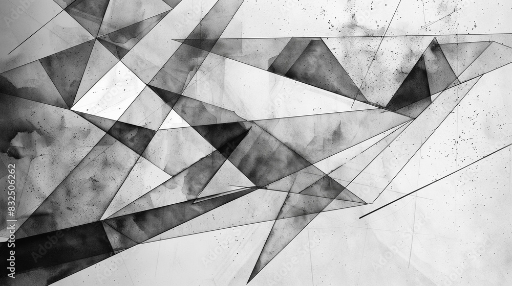 Intense shapes and contrasting lines creating a dynamic composition ...