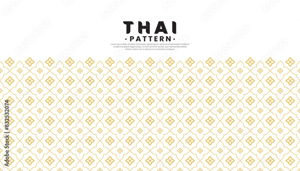 Seamless golden Thai pattern on a white background. The concept of ...