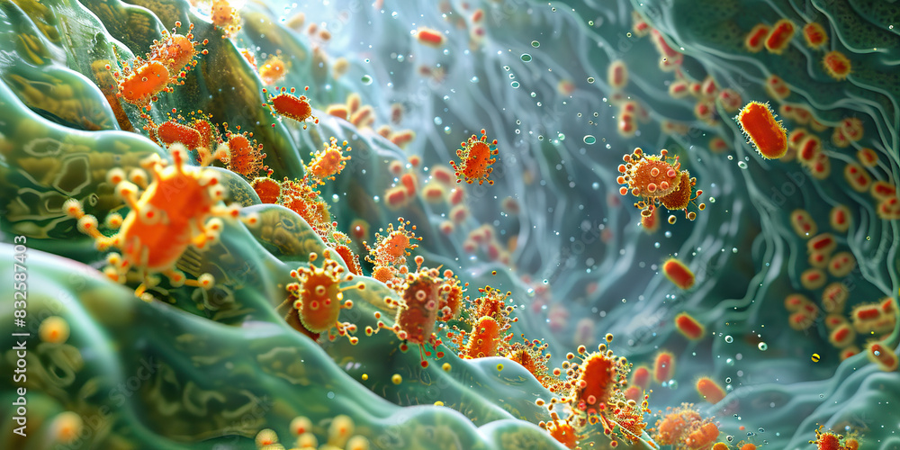 Host Immune Response Activation: High-resolution microscopy depicting ...