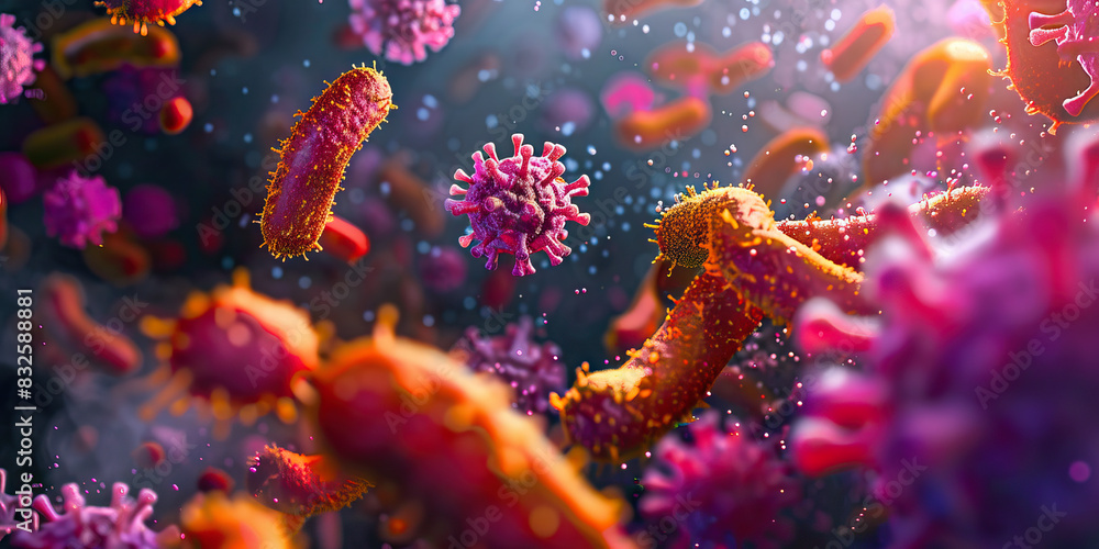 Antibiotic Mode of Action: Detailed view of antibiotics interacting ...