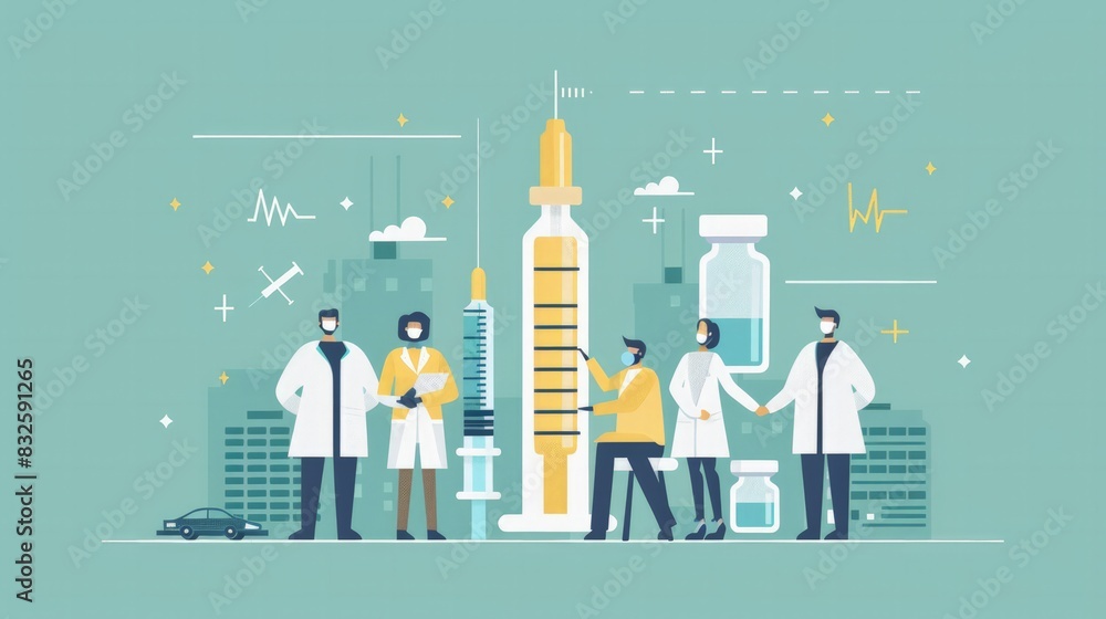 Vaccination Campaign: Illustrate a background image highlighting a ...