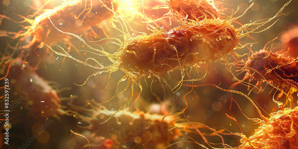 Bacterial Cell Wall Composition: Close-up view of bacterial cell walls ...