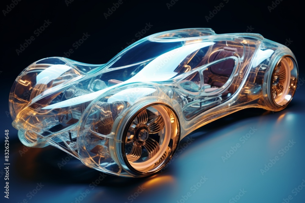 Futuristic Transparent Car Design with High Fidelity Detailing and ...