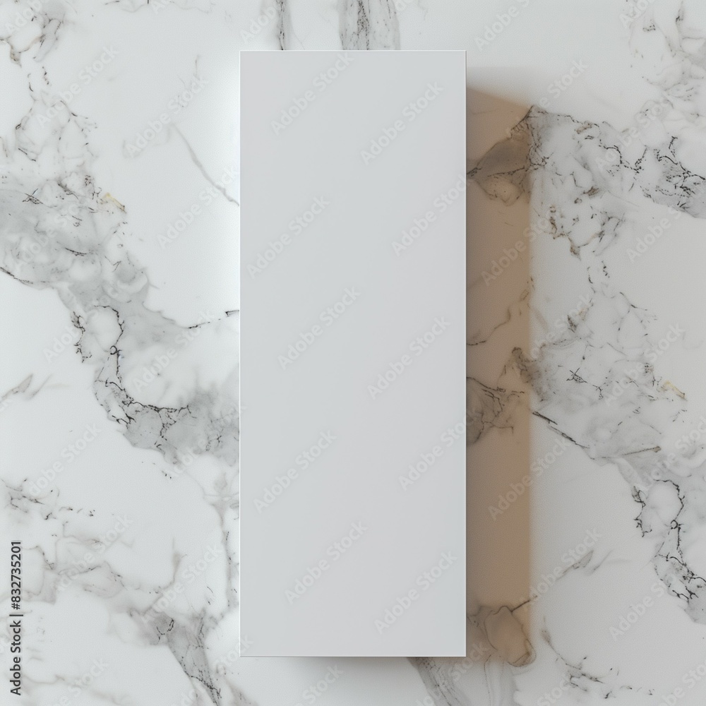 Plain Bookmark Mockup Blank White on Marble Countertop Blanks Book ...
