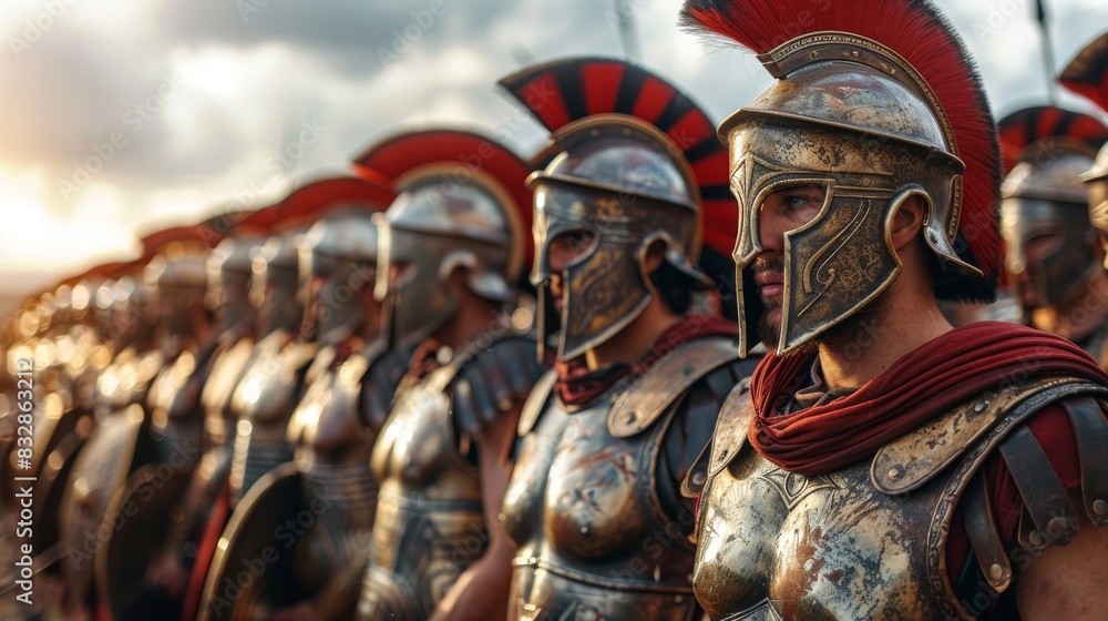 Theme of history, Sparta, fight, Greece, war, people. Bronze helmets ...