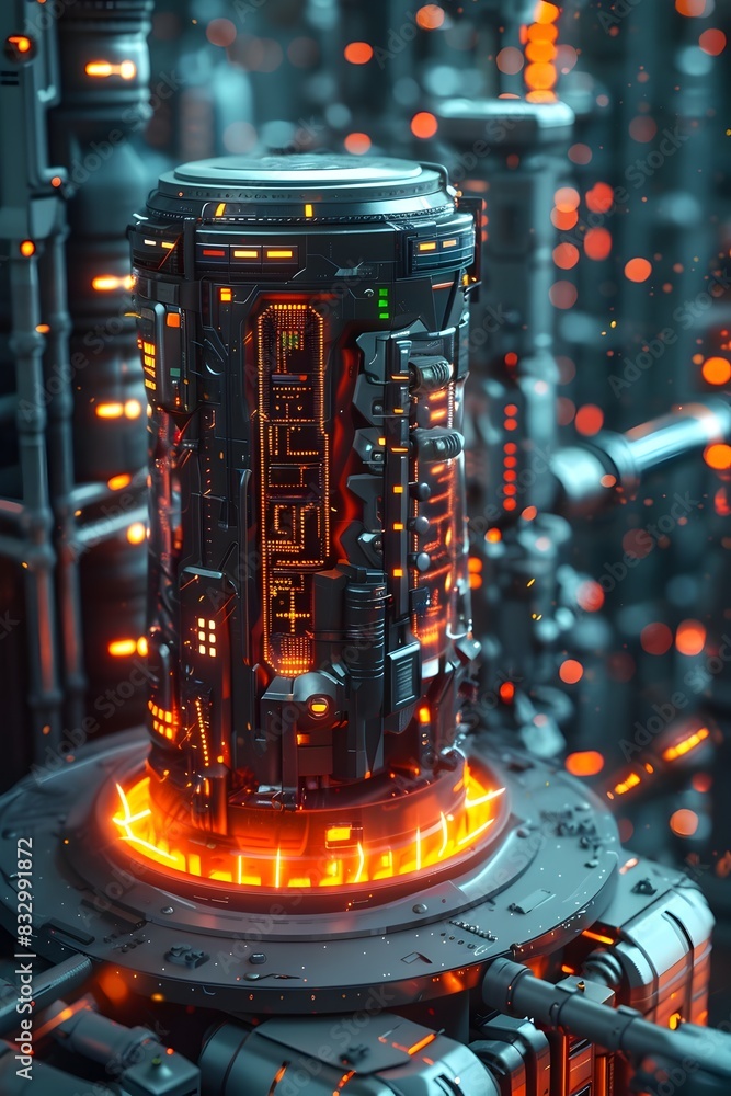 Resilient Futuristic Power Module Pulsating with Otherworldly Energy in ...