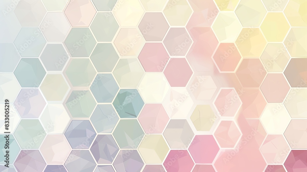 Hexagonal grid pattern, rule of thirds, flat design, white background ...