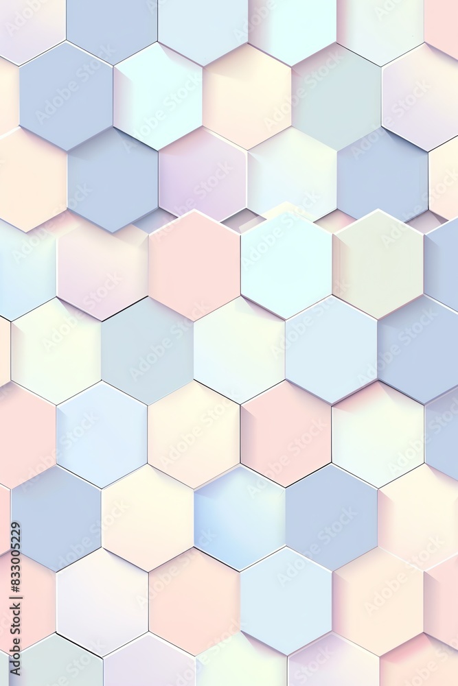Hexagonal patterns, rule of thirds, flat design, white background ...