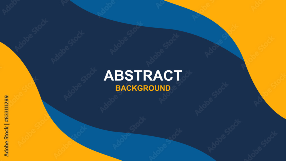 Simple abstract vector background with orange and blue wavy shapes ...