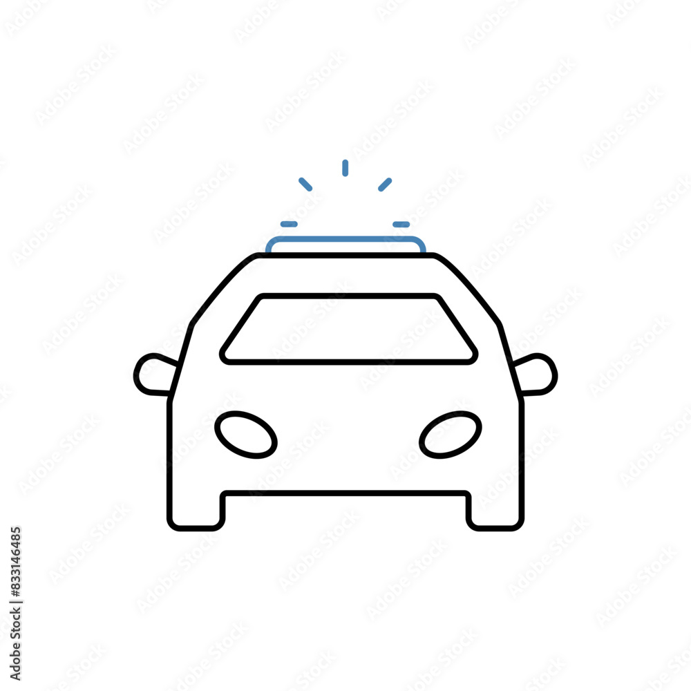 police car concept line icon. Simple element illustration. police car ... police car concept line icon. Simple element illustration. police car ...