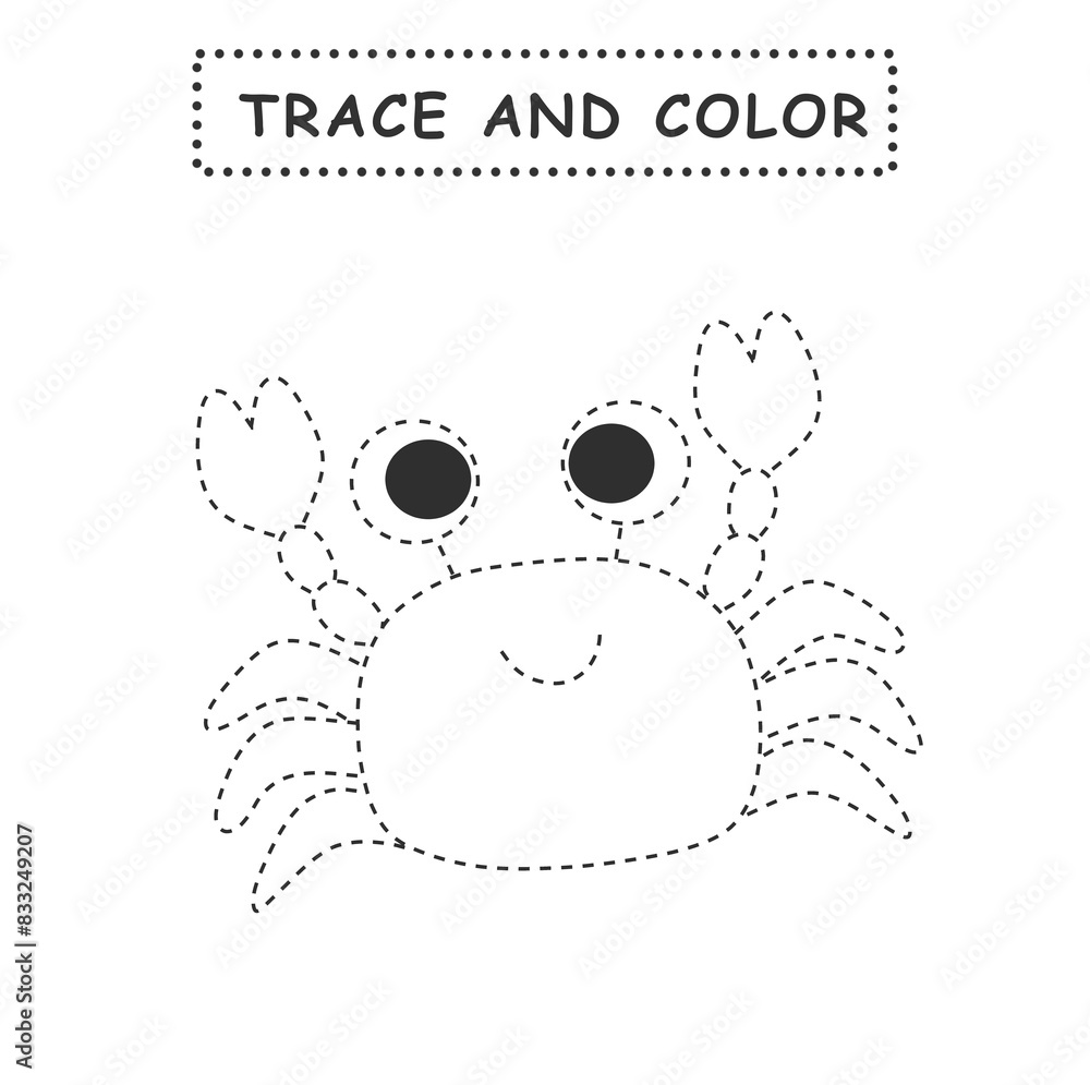 Trace and color for children. Handwriting practice. Coloring page for ...