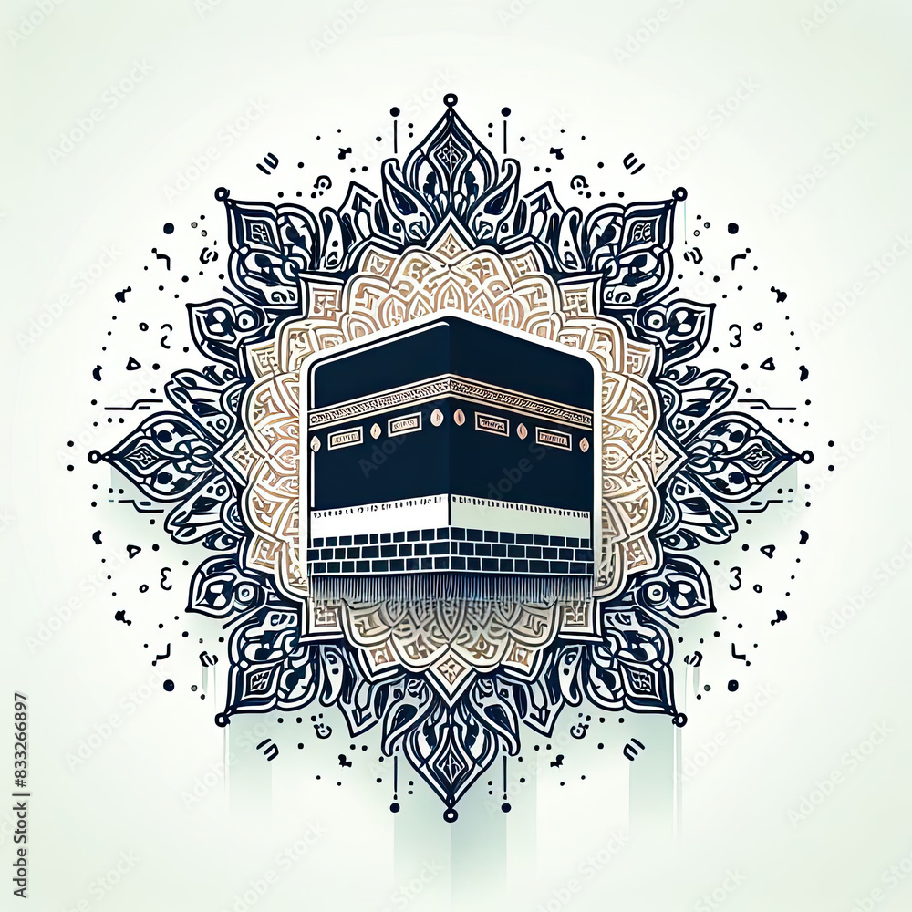 kaaba grand mosque mecca islamic symbol and logo representing spirit of ...