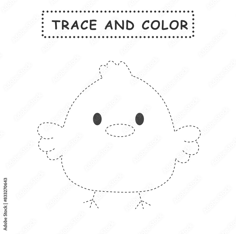 Trace and color for children. Handwriting practice. Coloring page for ...