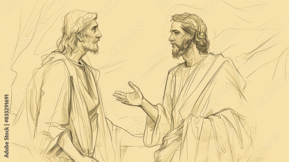 Biblical Illustration of John 3: Nicodemus, Born Again, God's Love ...