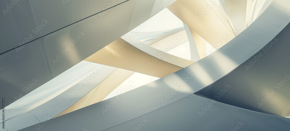 Abstract modern architectural design with intersecting curves Stock ...