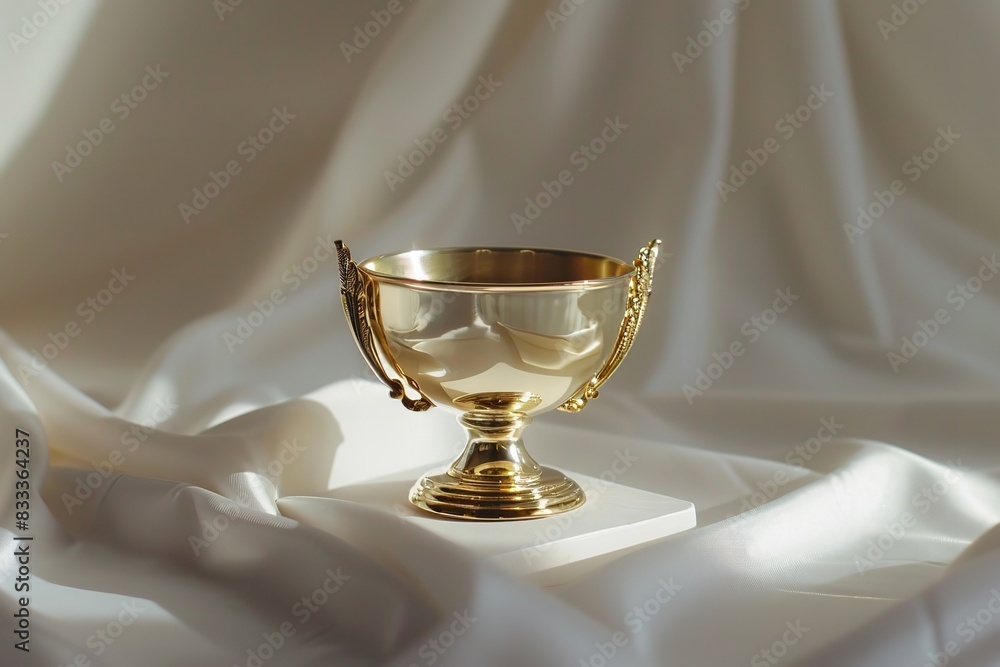 Prize winner in three dimensions on a glossy white backdrop. Generative ...