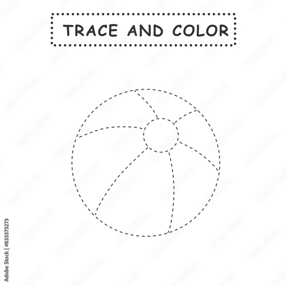 Trace and color for children. Handwriting practice. Coloring page for ...