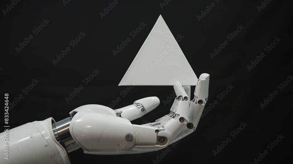 artificial intelligence symbolically represented with hand of a robot ...