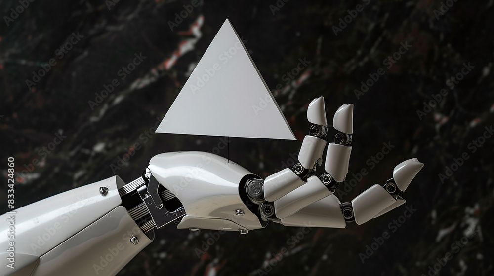 artificial intelligence symbolically represented with hand of a robot ...