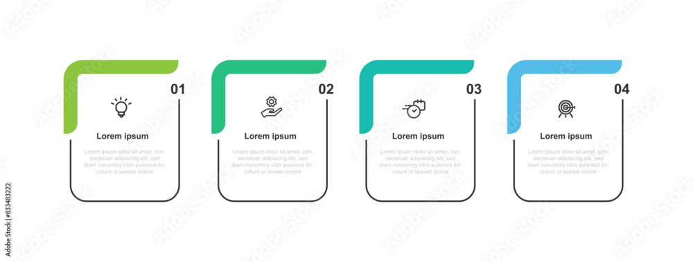 Design template infographic vector element with 4 step process Stock ...