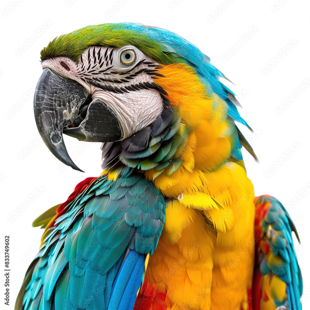 Colourful macaw on transparent background, png Stock Photo | Adobe Stock