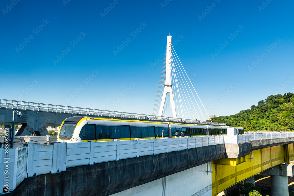 Photo Stock New Taipei City, Taiwan- November 22, 2023: A train ...