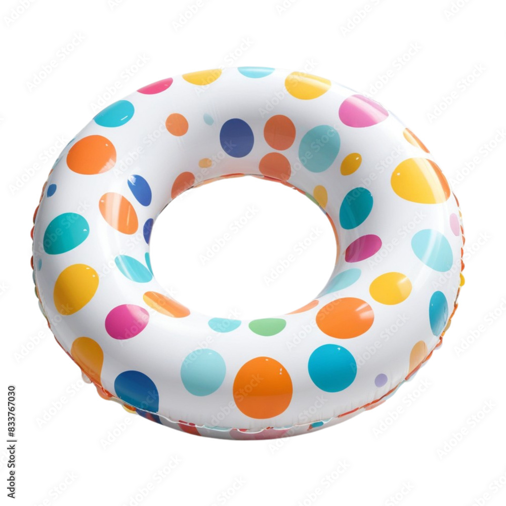 3d inflatable swimming rings. pool rubber circle top and side view on ...
