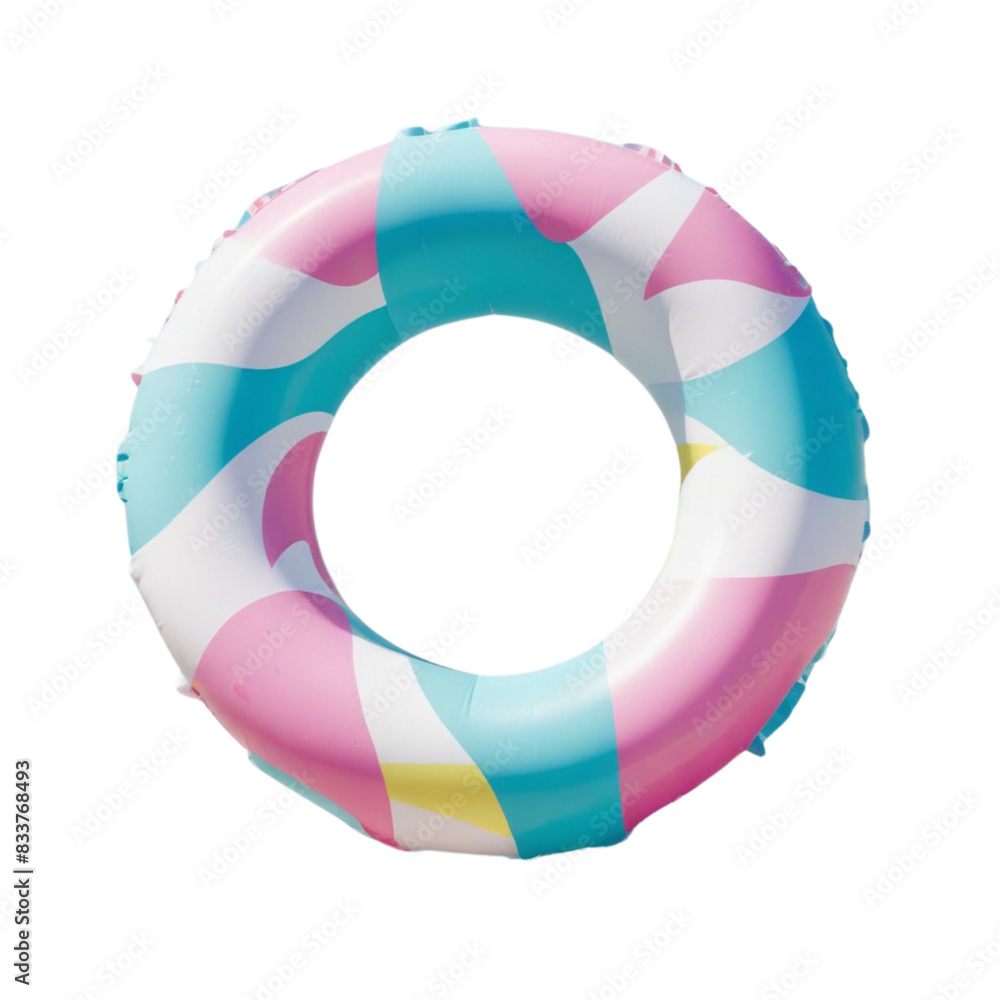 3d inflatable swimming rings. pool rubber circle top and side view on ...