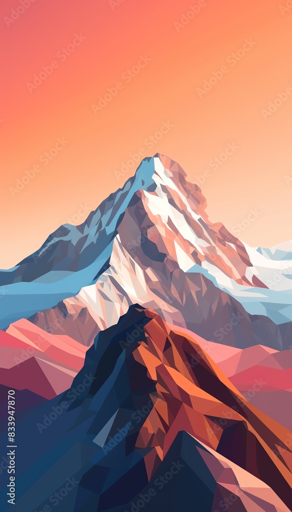Mountain peak reshaping flat design top view natural sculpture theme ...