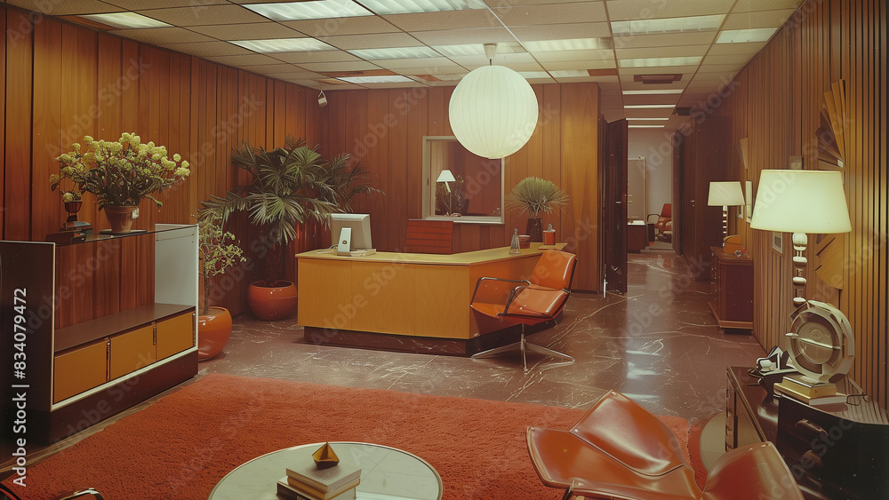 Architectural Digest Classic: 1970s Office Reception Stock Photo ...