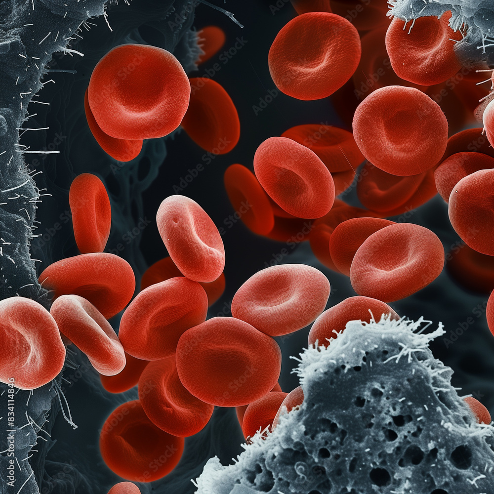 Microscopic View of |Red Blood Cells Stock Photo | Adobe Stock