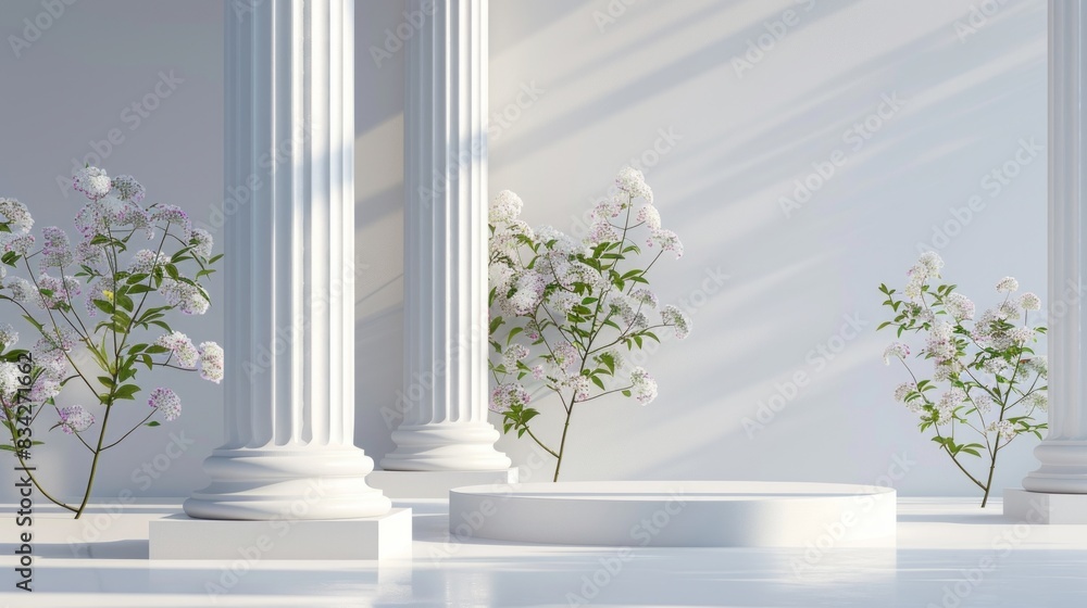 Background podium column 3d roman luxury greek white ancient display ...