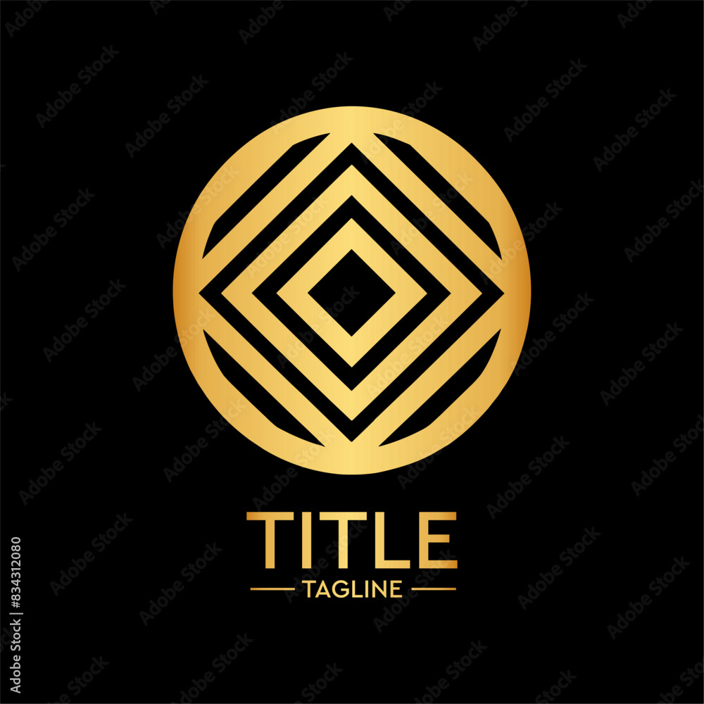 Geometric Golden Shape Logo - A modern and luxurious logo design ...