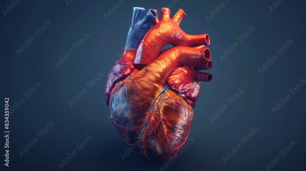 Anatomical Heart Diagram: A high-quality anatomical diagram of the ...
