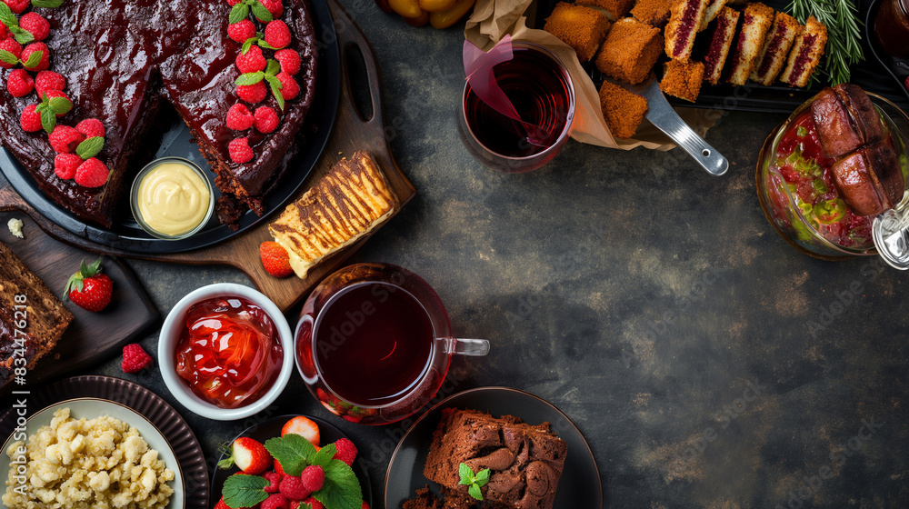 An arrangement of traditional Juneteenth foods like barbecue, red ...